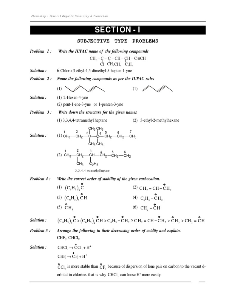 General Organic Chemistry-02- Solved Problems | PDF | Isomer | Chemistry General Organic Chemistry-02- Solved Problems | PDF | Isomer | Chemistry