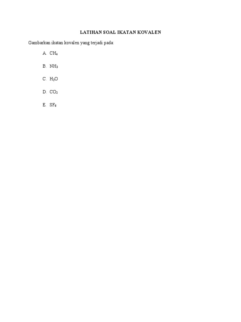 Latihan Soal Ikatan Kovalen | PDF