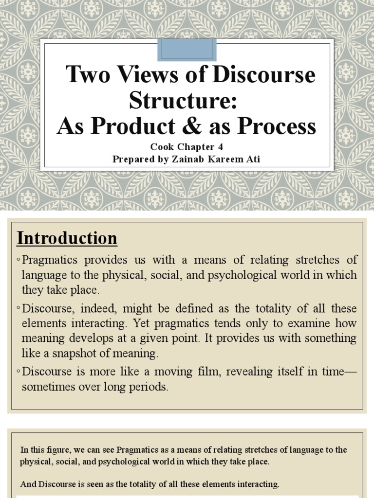 Discourse A Process or A Product | PDF | Phrase | Sentence (Linguistics)