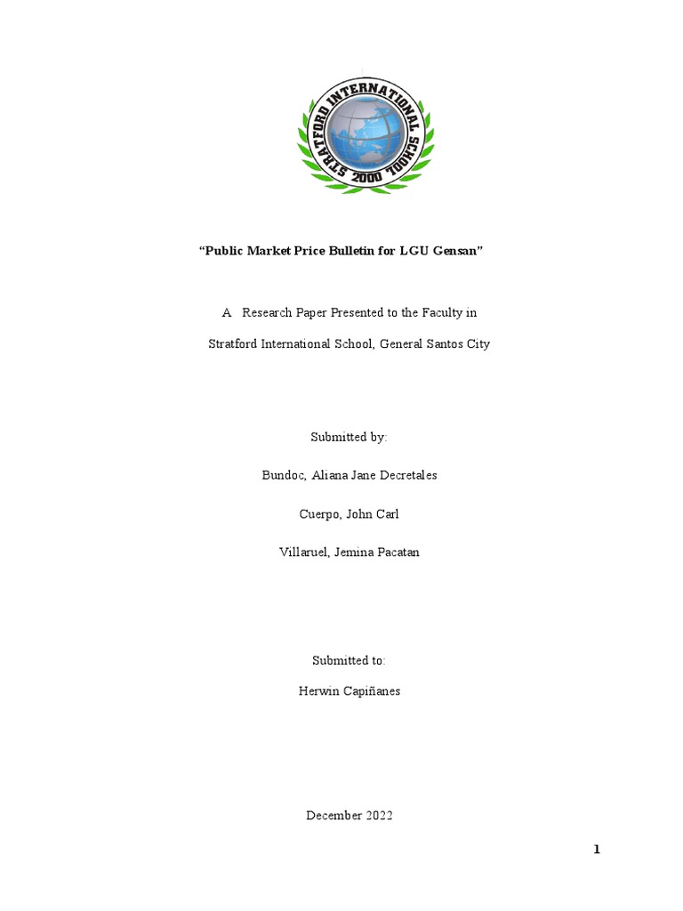 Gensan Public Market Price Bulletin | PDF | Databases | List Price