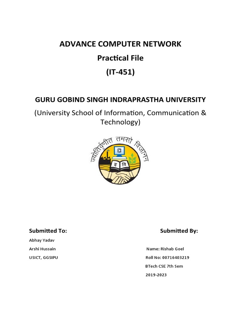 007 - Rishab Goel - Acn Lab File | PDF | Computer Network | Ip Address