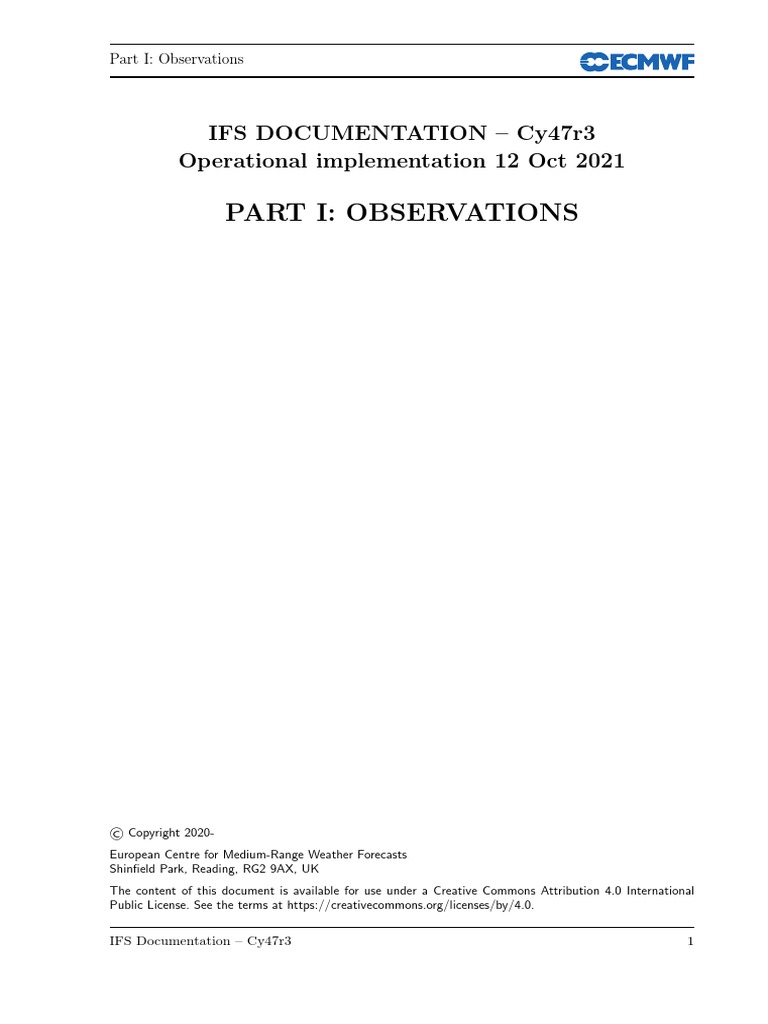 Ifs Documentation Cy47r3 Part 1 Observations | PDF | Parallel Computing | Sql