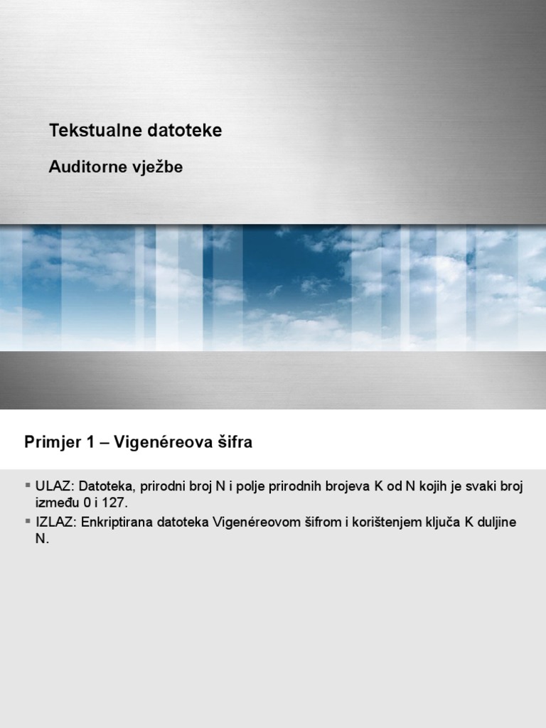 Auditorne Vjezbe13 | PDF