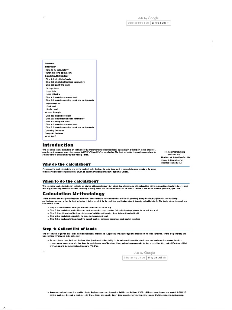 Electrical Load Schedule Calculation Guide | PDF | Electric Motor ...