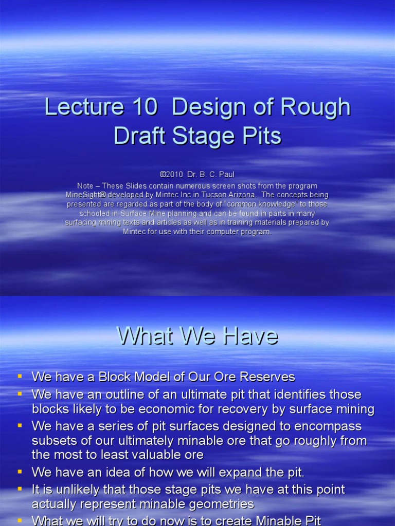 Design of Rough Draft Stage Pits | PDF