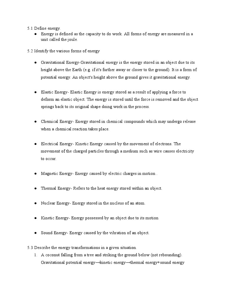 Energy and Work Physics | PDF | Potential Energy | Solar Energy