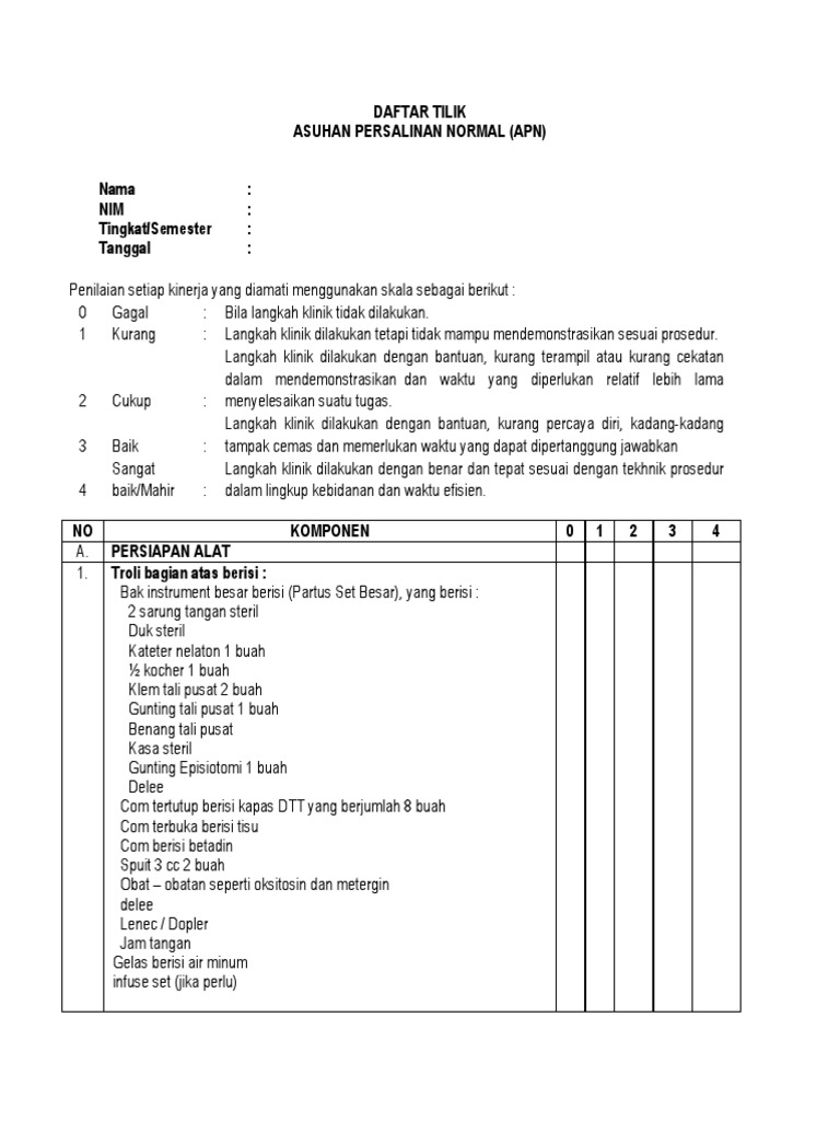 Daftar Tilik Apn | PDF