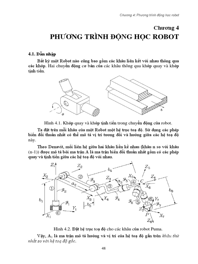 Kỹ Thuật Robot Chương 4 Phương Trình Động Học Robot Pdf