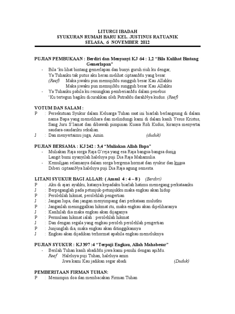 Liturgi Syukuran Wisuda | PDF