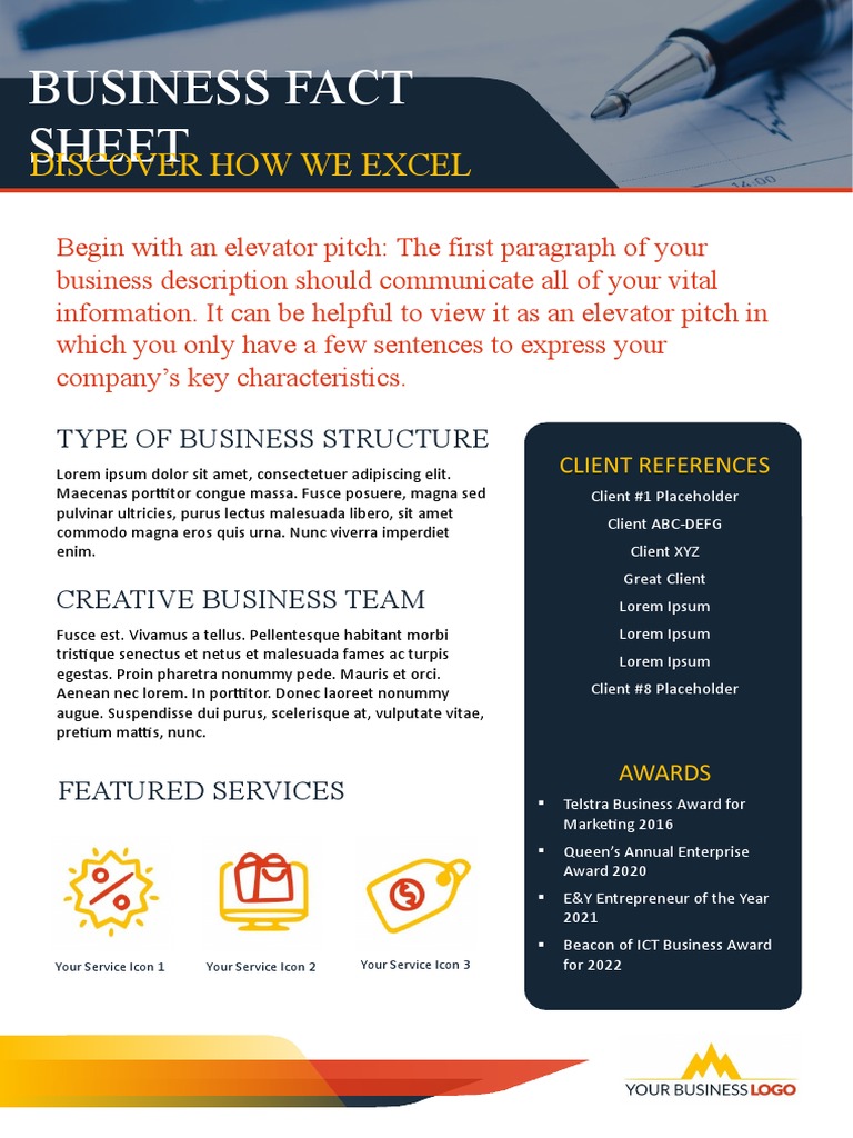 Business Fact Sheet Template | PDF