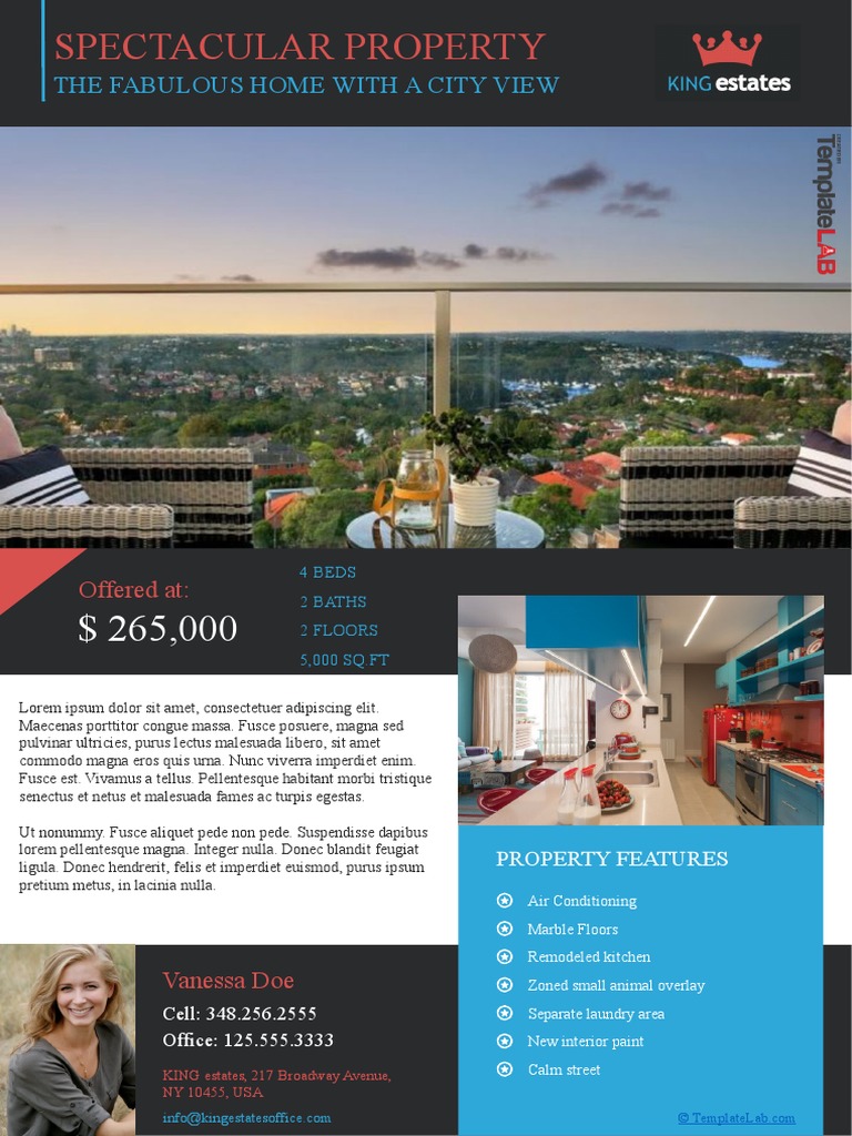 Real Estate Fact Sheet Template TemplateLab.com | PDF