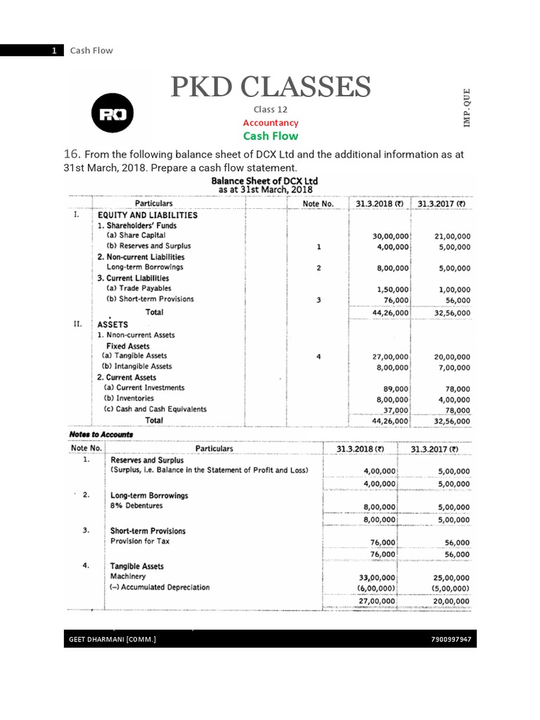 Cash Flow Questions 26-30 | PDF