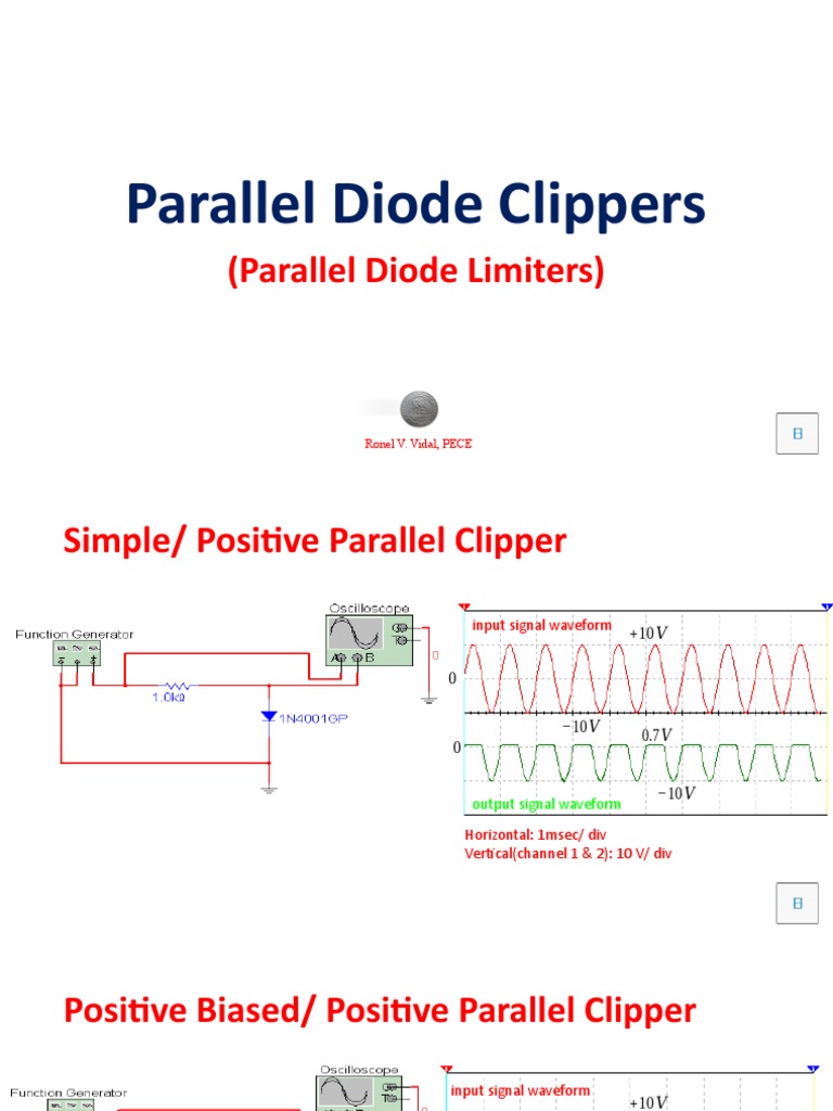 Parallel Diode Clippers | PDF | Electrical Engineering | Electronics