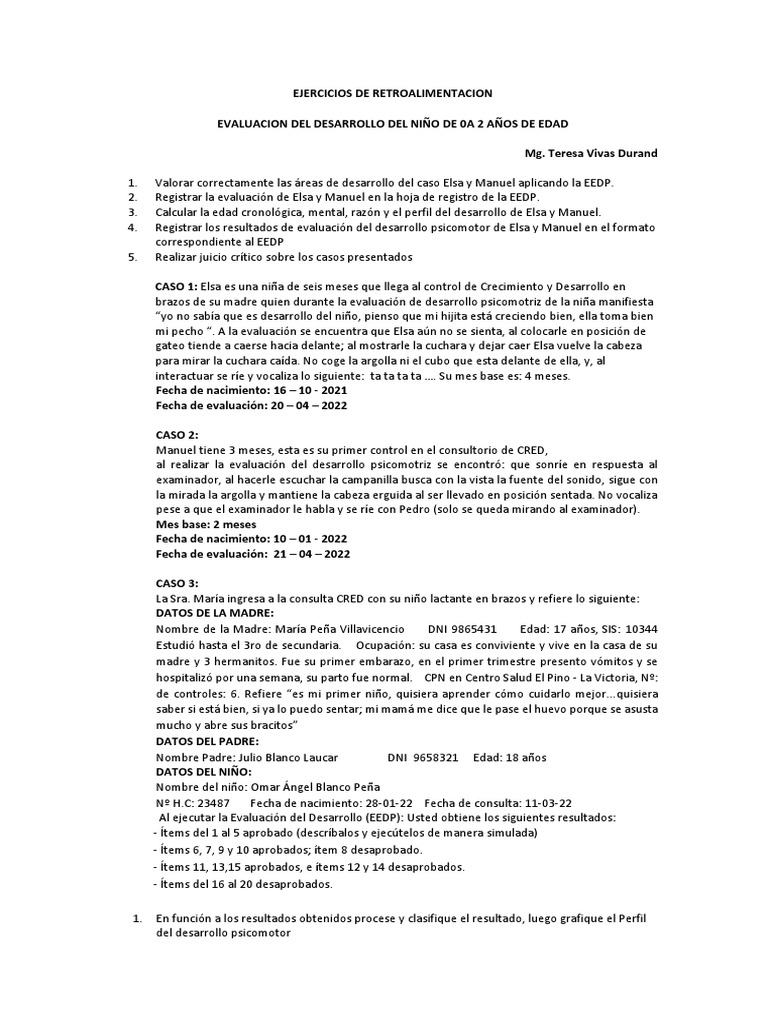 Ejercicios de Retroalimentacion Eedp | PDF