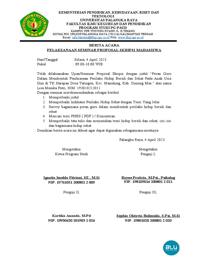 Berkas Sempro Lisa MP 2023 | PDF