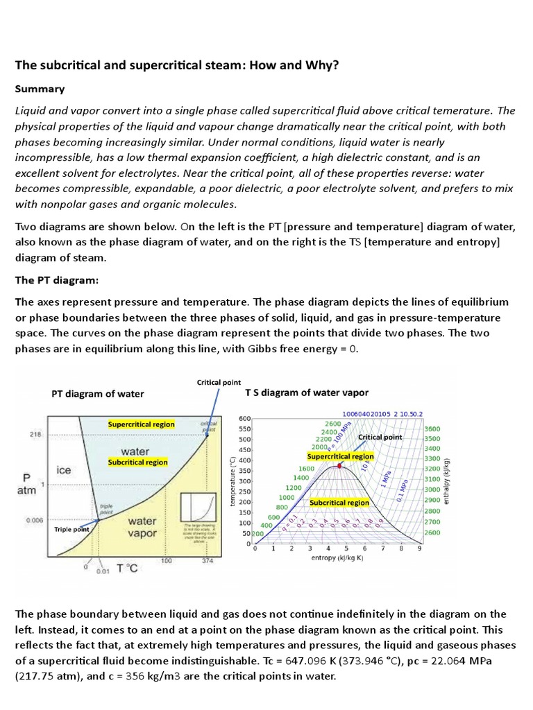The Subcritical and Supercritical Steam How and Why | PDF | Phase ...