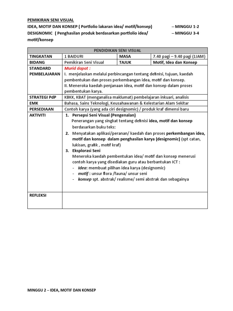 RPH Idea Motif Konsep - Designomic | PDF