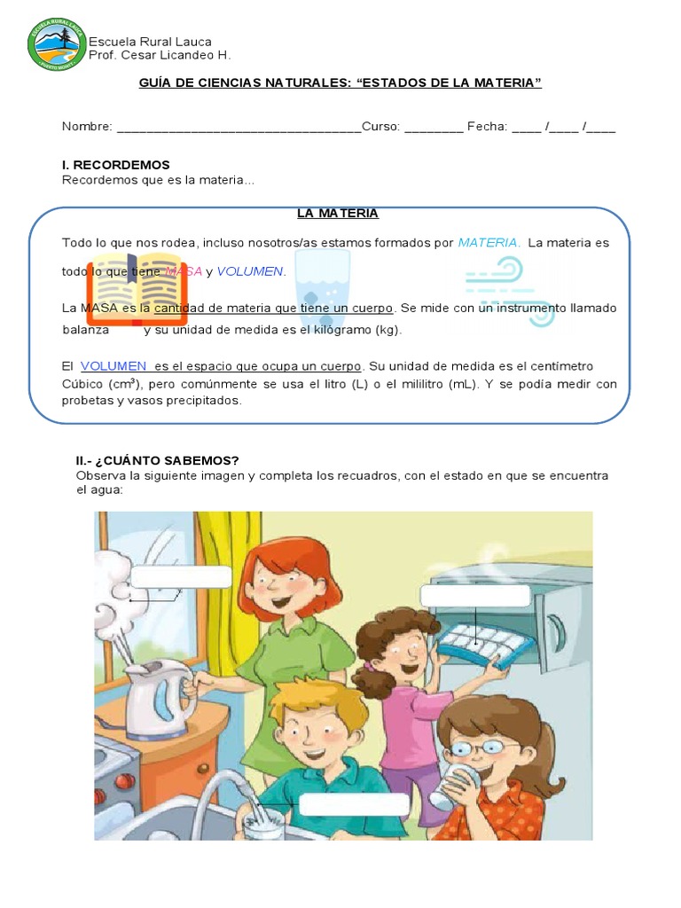 Guia Los Estados de La Materia | PDF | Importar | Masa