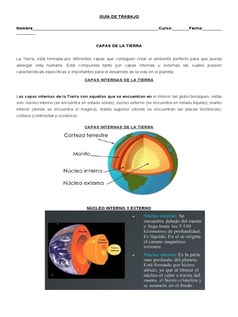 Capas Internas y Externas de la Tierra | PDF | Tierra | Atmósfera