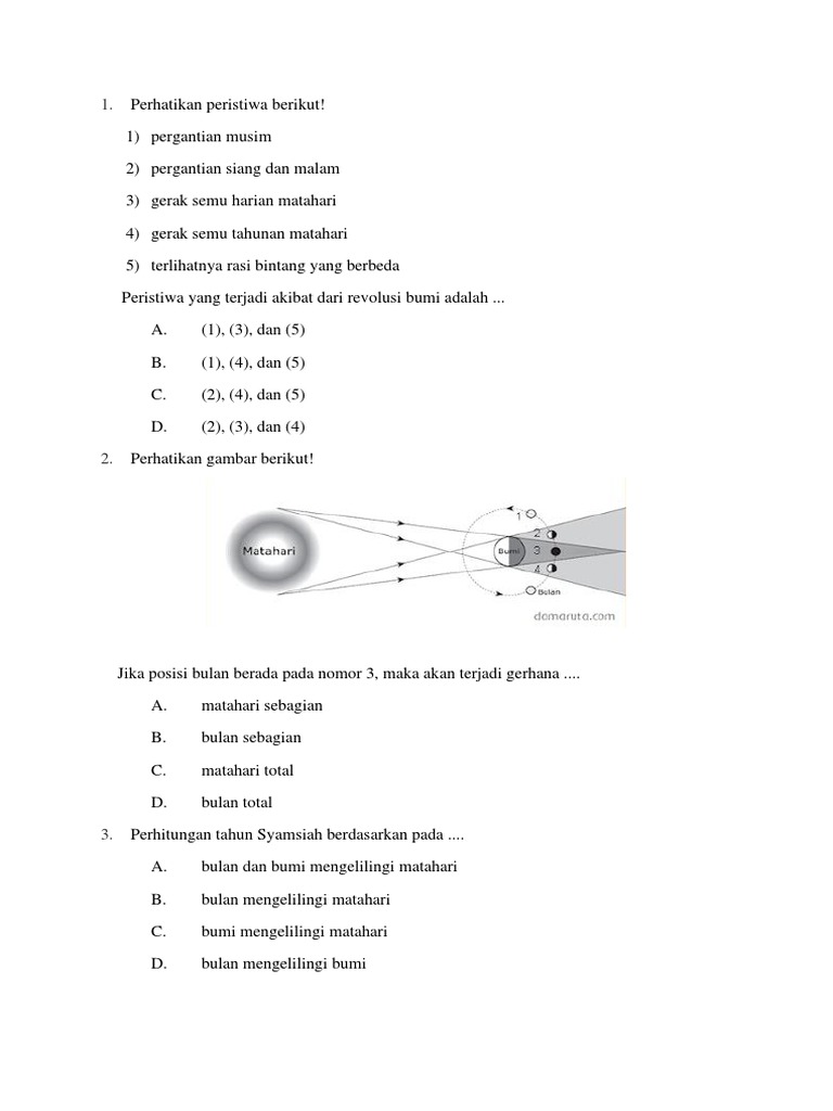 Soal Latihan Planet Kelas 6 | PDF