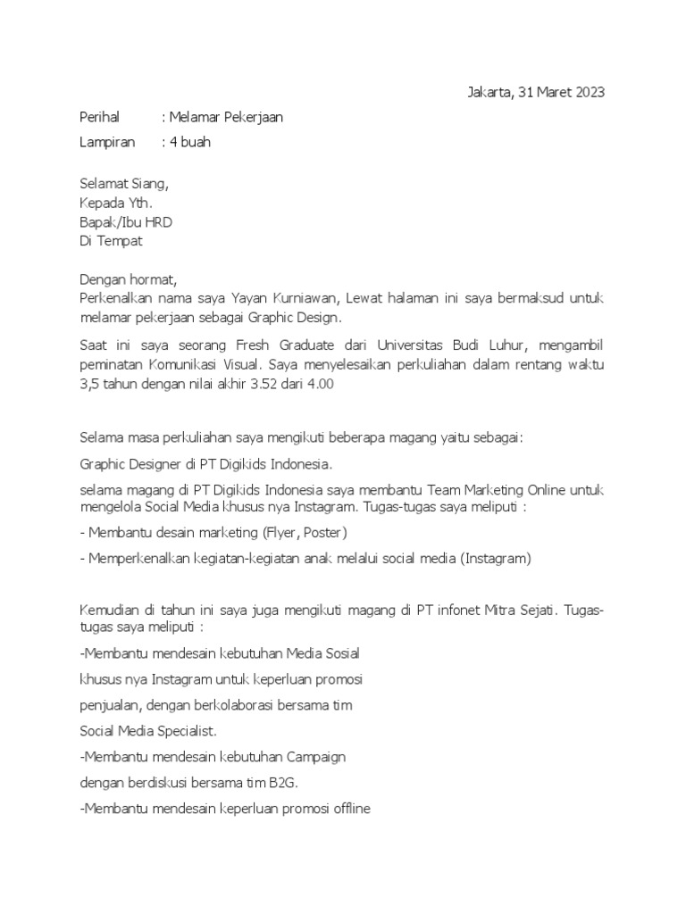 Cover Letter + CV | PDF