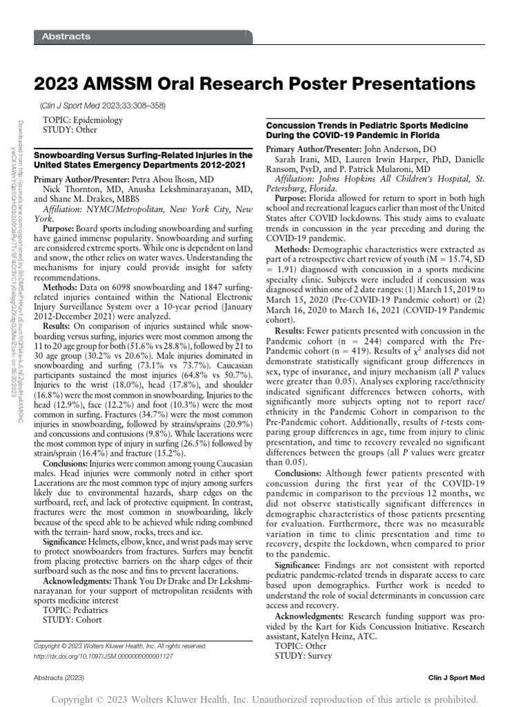 2023 AMSSM Oral Research Poster Presentations.16 | PDF | Weight Loss ...