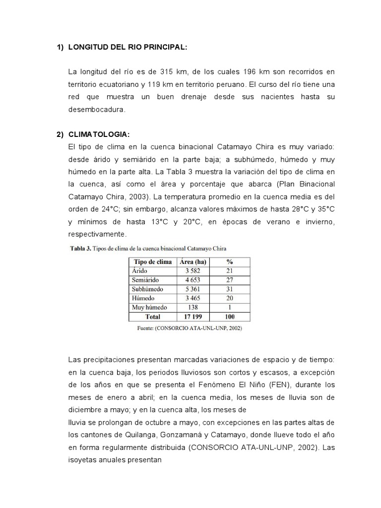 Longitud Del Rio Principal | PDF | Cuenca de drenaje | Geografía