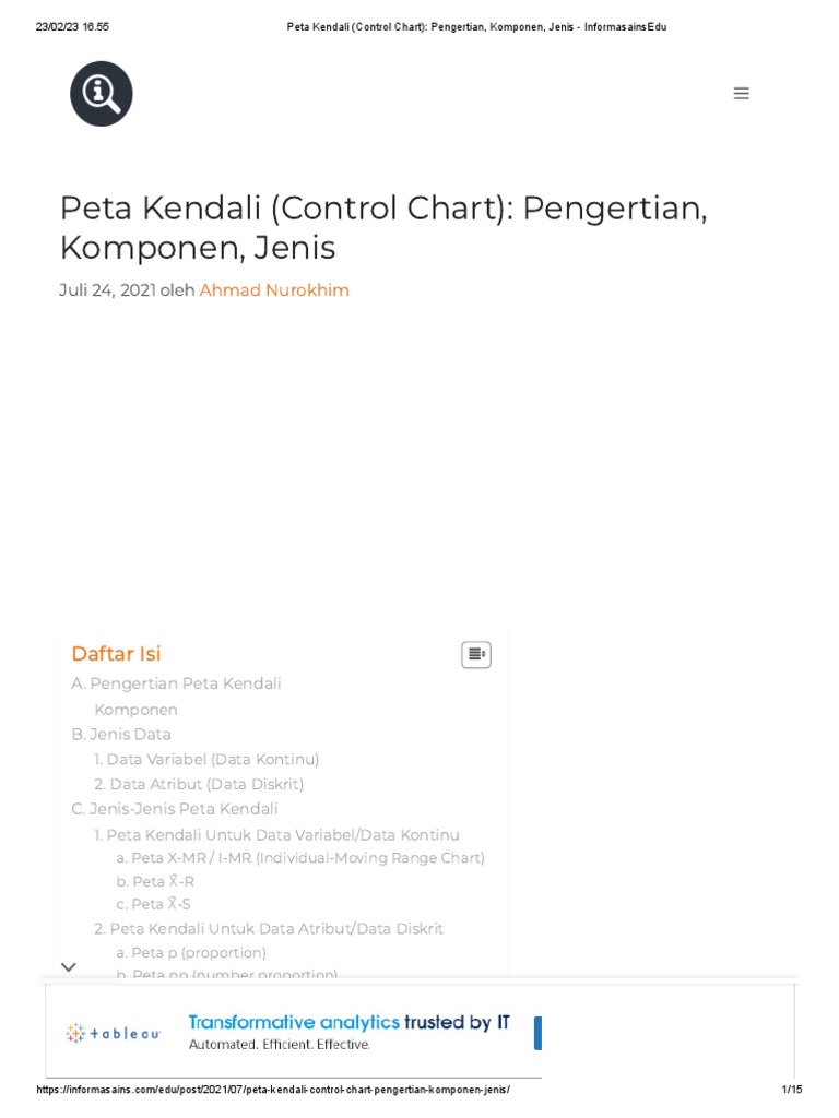 Peta Kendali (Control Chart) - Pengertian, Komponen, Jenis ...