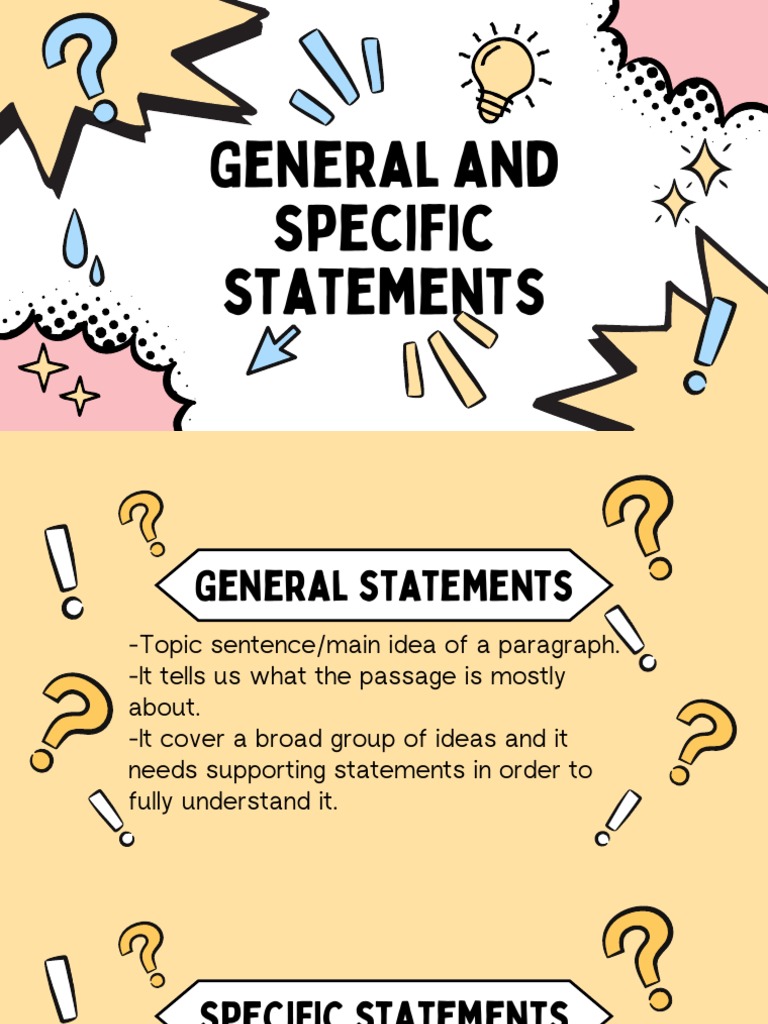 General and Specific Statements | PDF