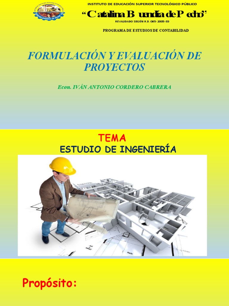 Estudio de Ingeniería en Proyectos Productivos | PDF | Ingeniería ...
