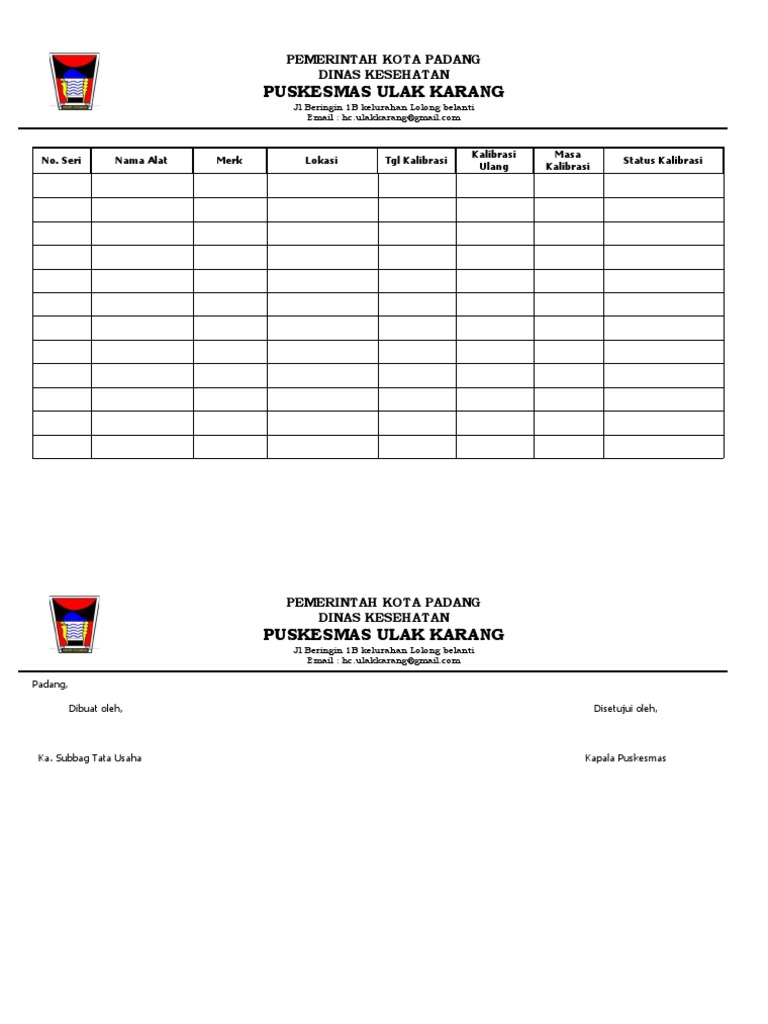 16.daftar Alat & Jadual Kalibrasi | PDF