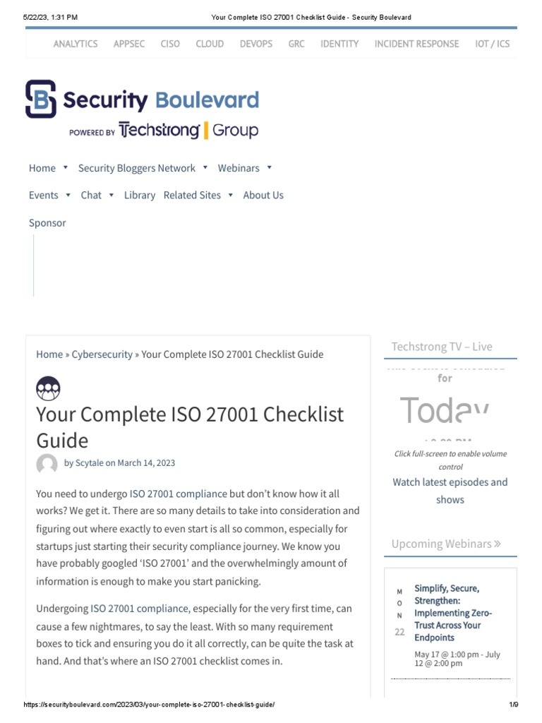 My Complete ISO 27001 Checklist Guide | PDF | Risk | Information Security