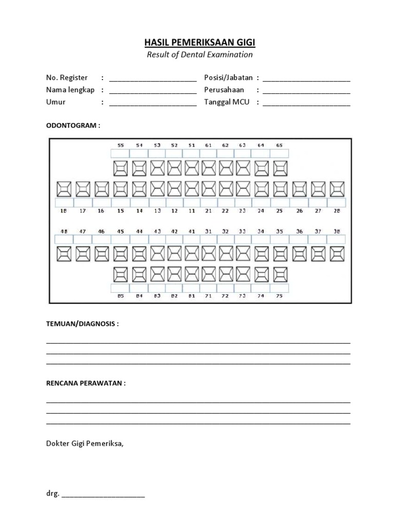 Form Pemeriksaan Gigi | PDF | Bisnis