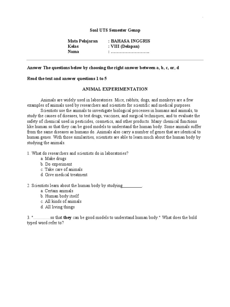 Bing Kls 8 | PDF | Experiment | Animal Testing