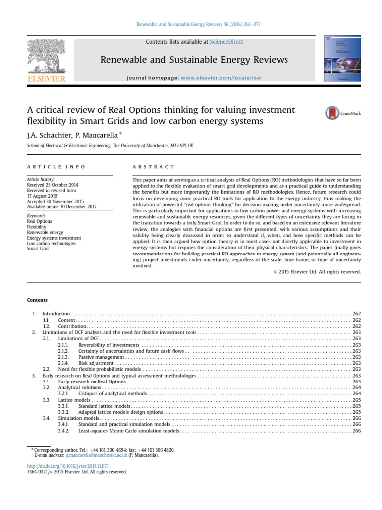 A Critical Review of Real Options Thinking For Valuing Investment | PDF | Option (Finance) | Net ...