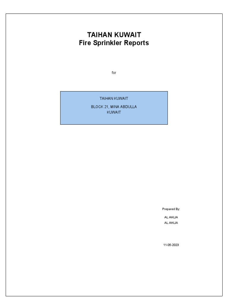 Taihan Calculation | PDF | Fire Sprinkler System | Applied And ...