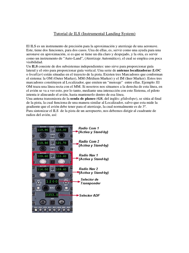 Tutorial de ILS (Instrumental Landing System) | PDF | Aviación | Aeronave