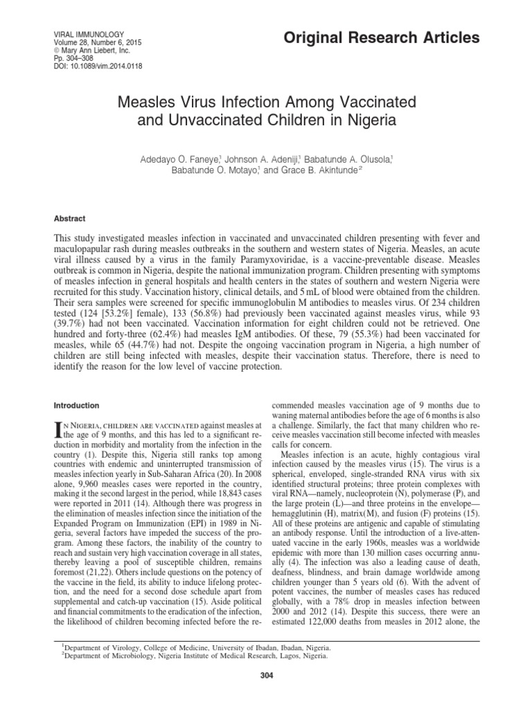 Morbili 1 | PDF | Measles | Vaccination