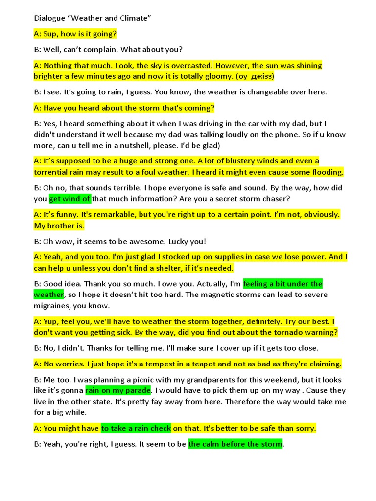 Dialogue Weather | PDF