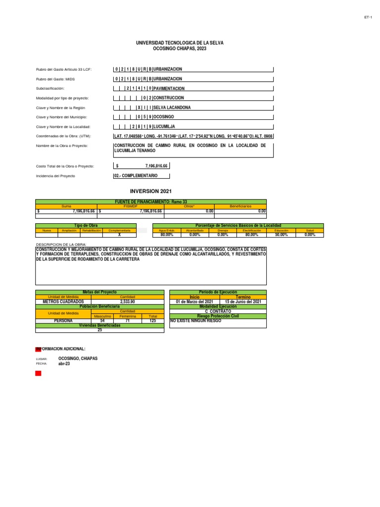 Exp. Tec - Bueno | PDF | Presupuesto | Bienes raíces
