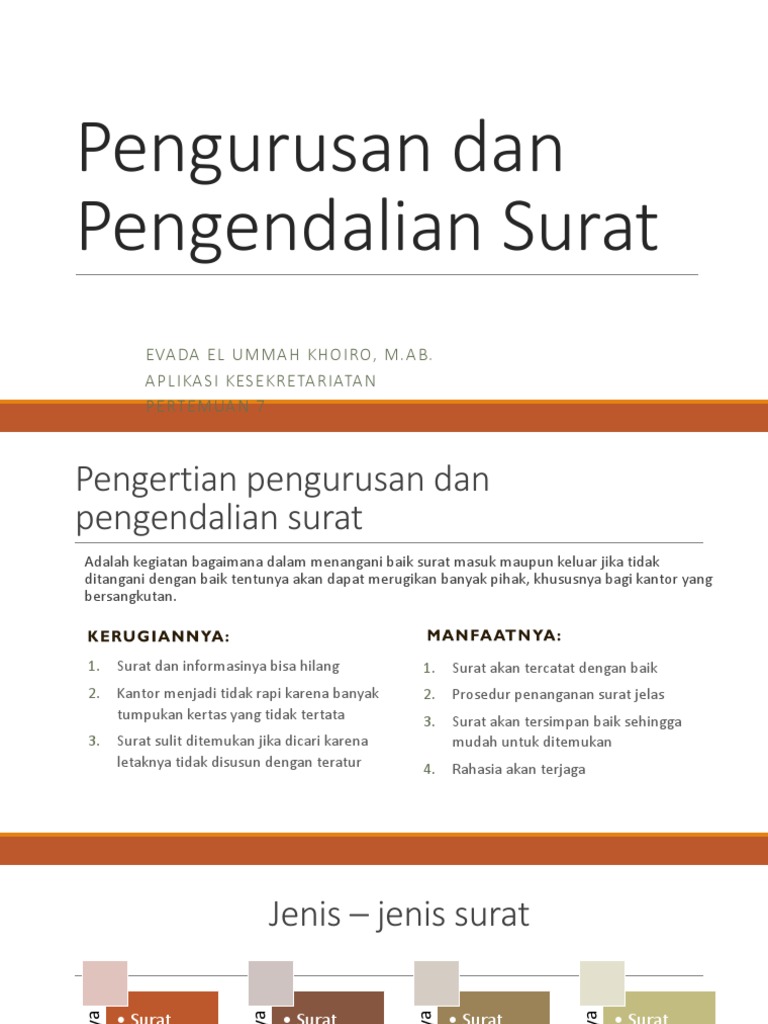 7-Pengurusan Dan Pengendalian Surat-20180227091332 | PDF