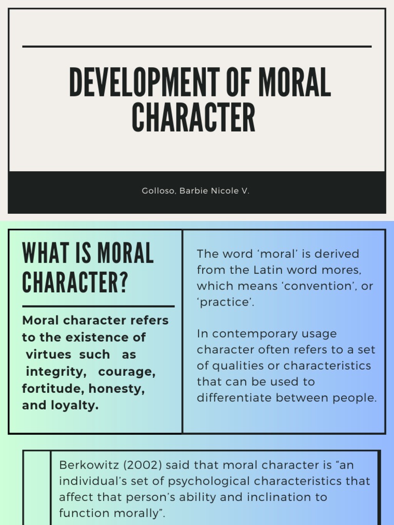 DEVELOPMENT of Moral Character | PDF | Intention | Courage