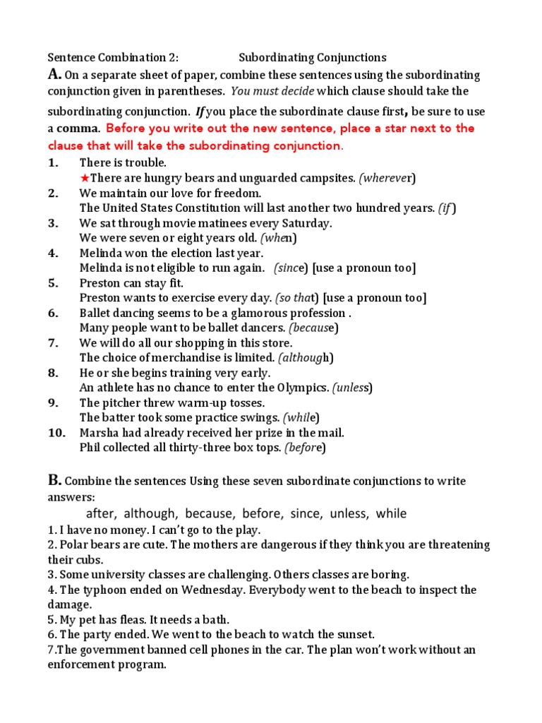 Subordinating Exercises | Download Free PDF | Semantics | Linguistic ...