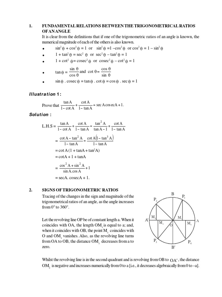 Trigo Ratios & Identities-01 - Theory | PDF | Trigonometric Functions ...