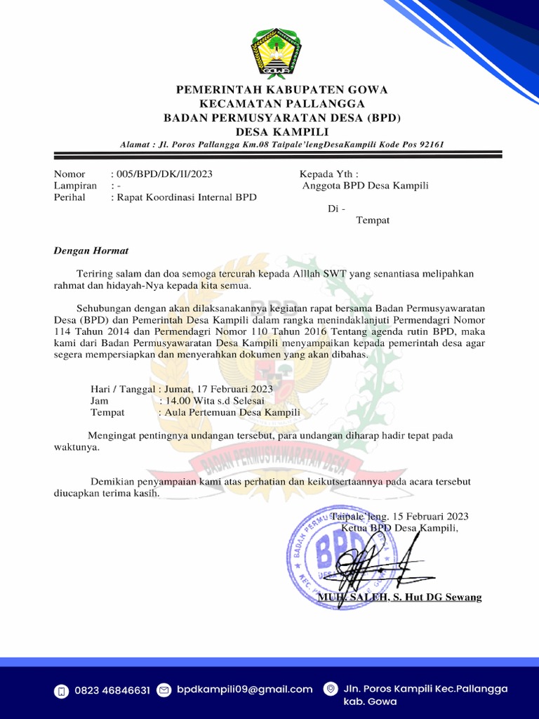 Surat Undangan BPD | PDF