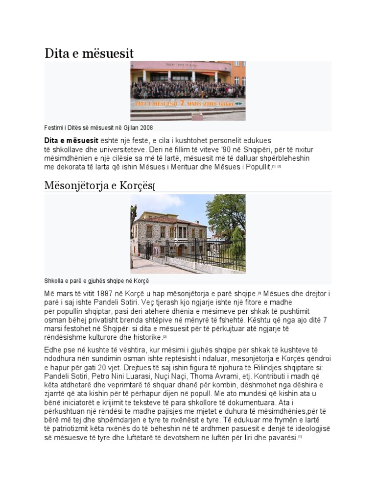 Dita e Mësuesit | PDF