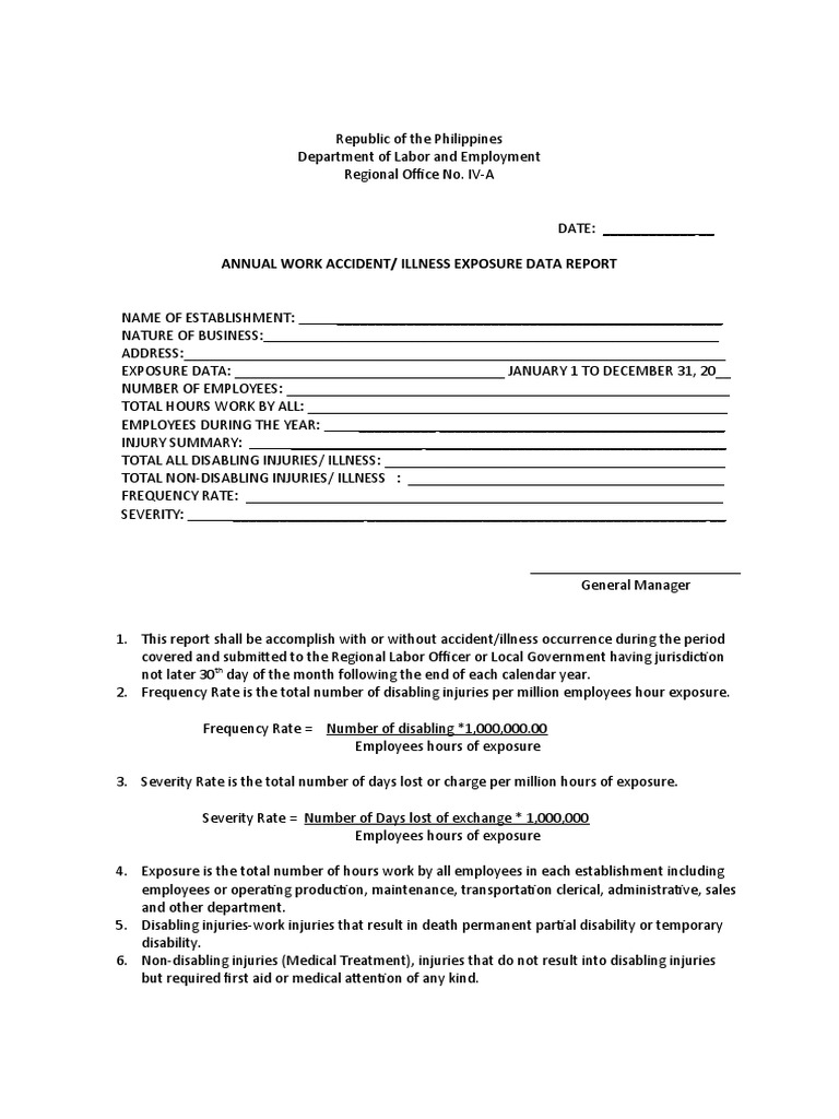 Annual Work Accident Exposure Report | PDF | Career & Growth