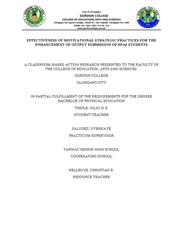 Timple Julio III E. Cbar Chapter 1 and 2 Revised | PDF | Motivation | Motivational