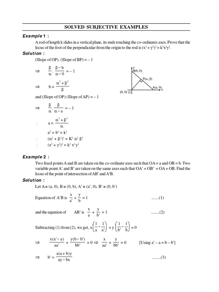 Straight Lines-02 - Solved Example | PDF | Equations | Line (Geometry) Straight Lines-02 - Solved Example | PDF | Equations | Line (Geometry)