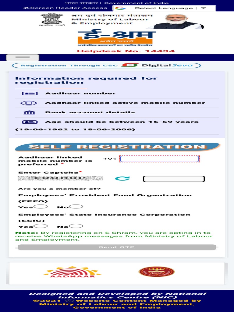 Httpsregister Eshram Gov In#userself | PDF